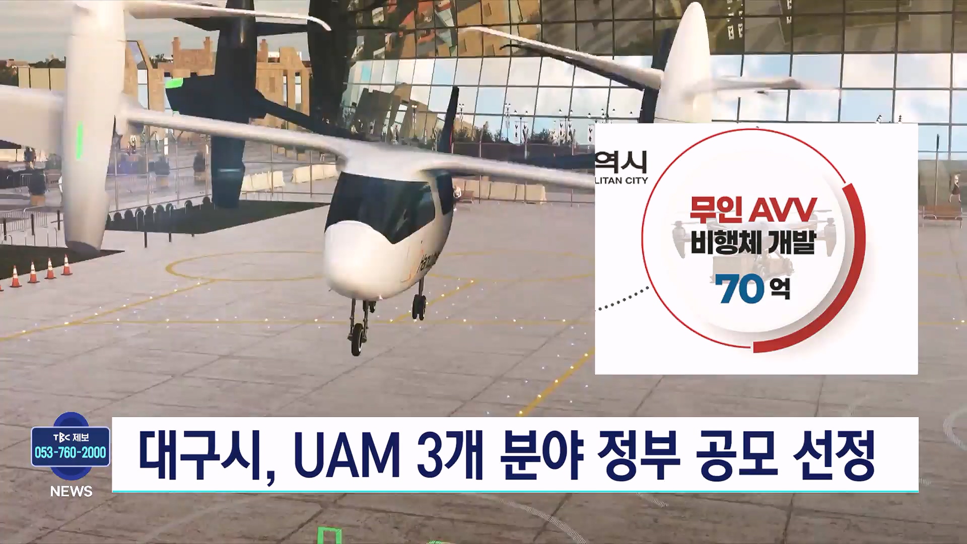 대구시, UAM 3개 분야 공모 선정...사업비 595억 원 확보